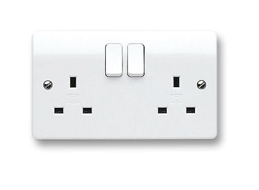 MK (ELECTRIC) - 13A 2 Gang DP Double Switched Socket, White