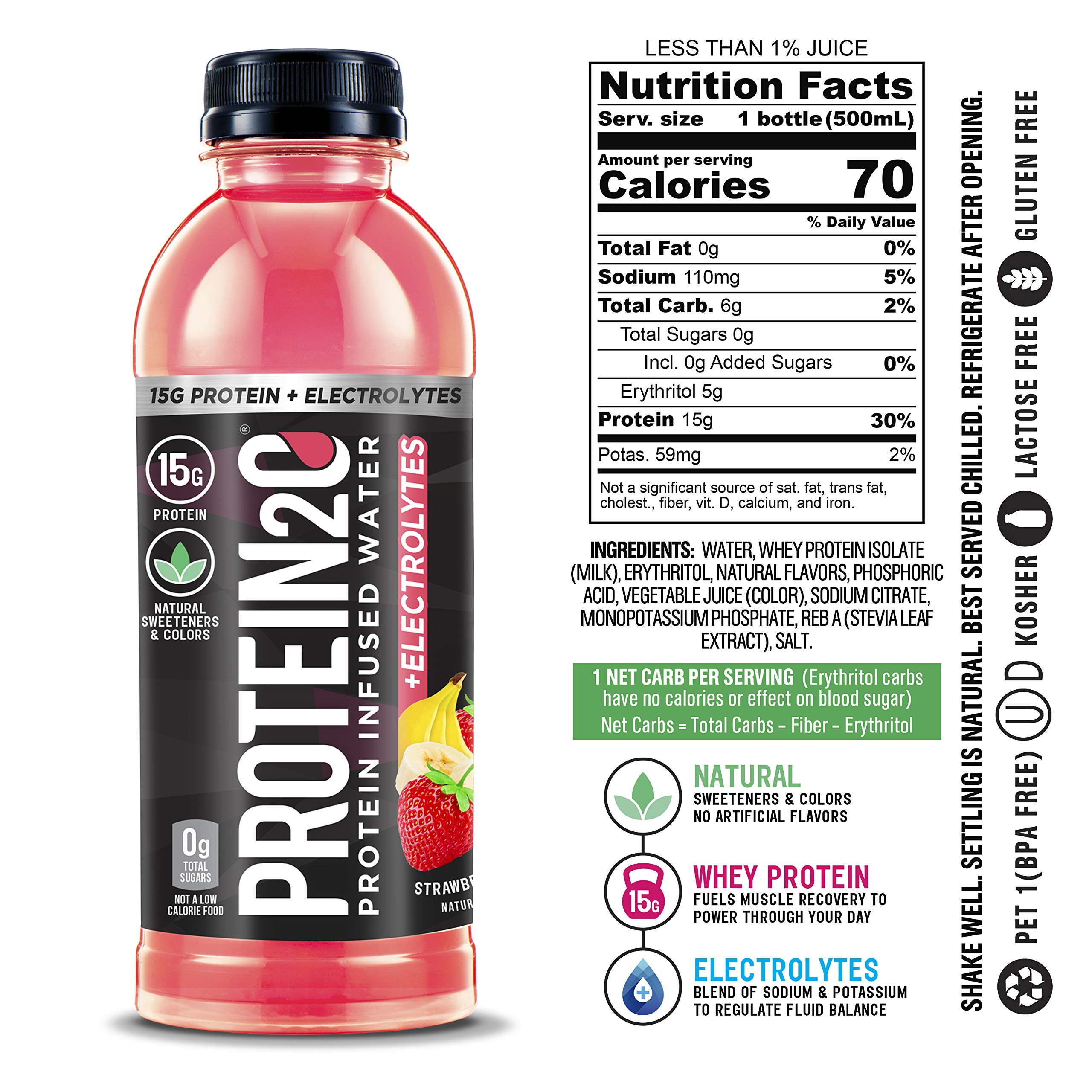 Protein2o 15g Whey Protein Isolate Infused Water Plus Electrolytes, Sugar Free Sports Drink, Ready To Drink, Gluten Free, Lactose Free, Electrolyte Variety Pack, 16.9 fl oz Bottle (12 Count)
