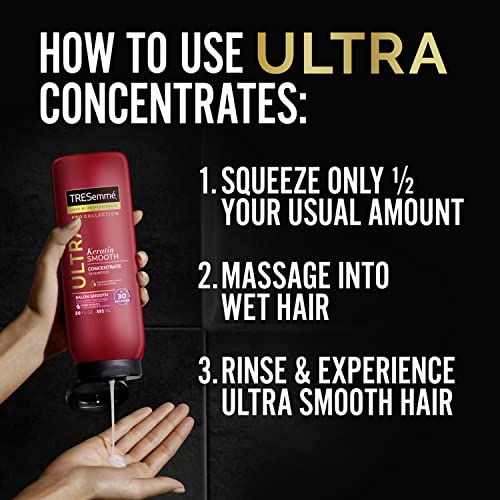 TRESemmé Ultra Keratin Smooth Concentrate Shampoo For Dry Hair Salon Smooth in 30 Seconds, Fast-Lather Technology and 2X More Washes 20 oz