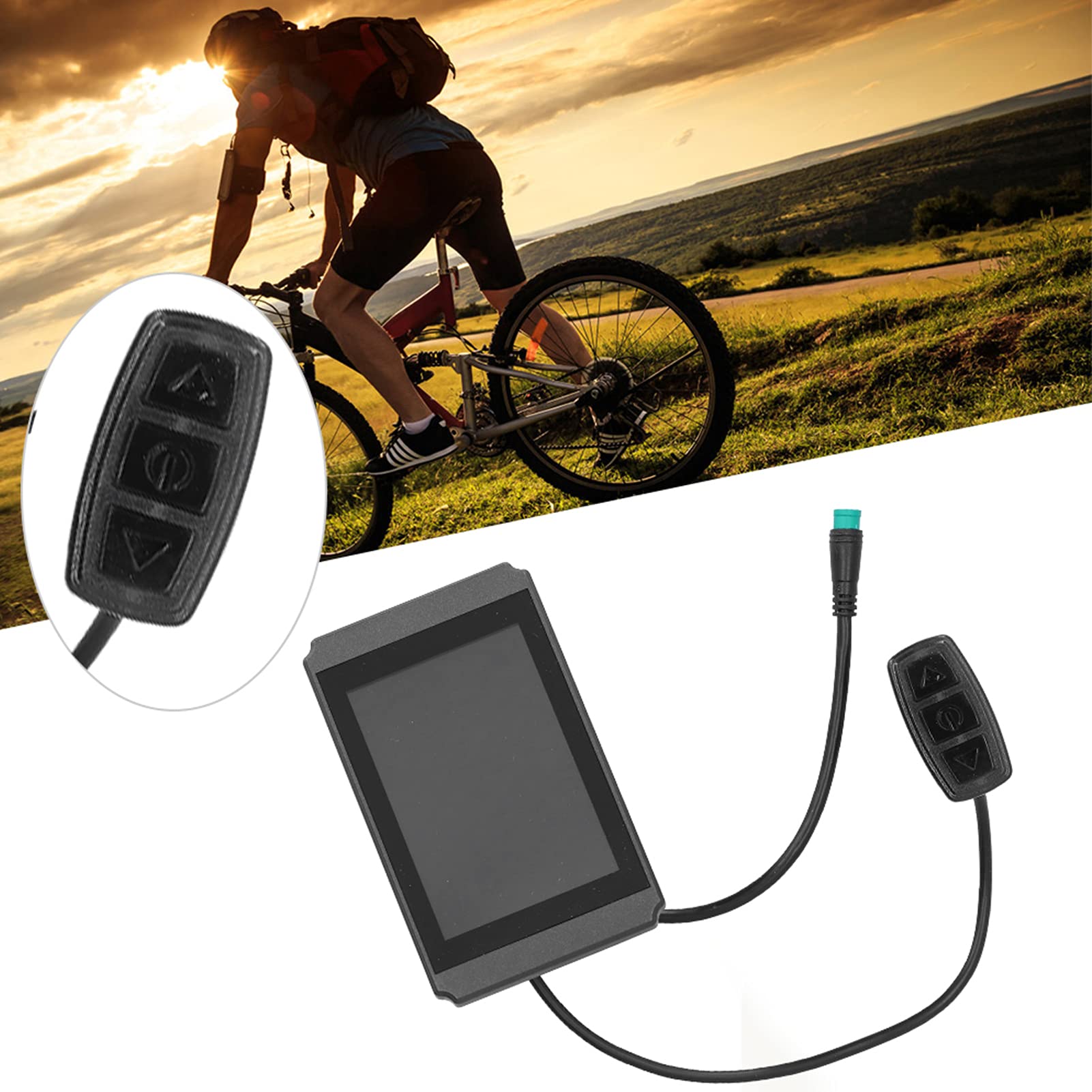 Shanrya Electric Bicycle Display Meter, Bike Conversion LCD Instrument Bike Color Display 24V 36V 48V for KT‑LCD8HU Display for KT‑LCD8HU for DIY Electric Bicycle Controller