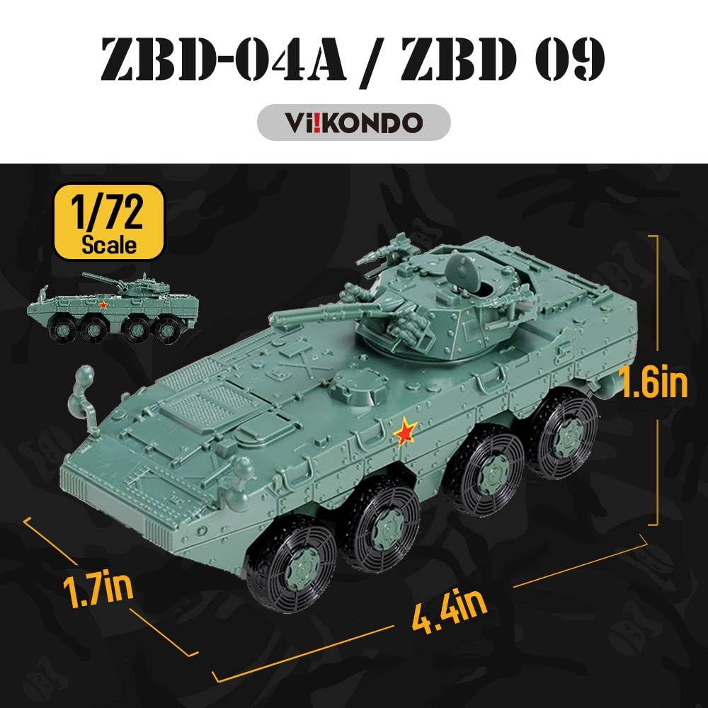 ViiKONDO 1/72 Scale Toy Tank (2 Pcs/Set) DIY Assembly Military Model Building Kit Chinese Snow Leopard VS Tracked Infantry Fighting Vehicle Classic Army Men Collection Gift