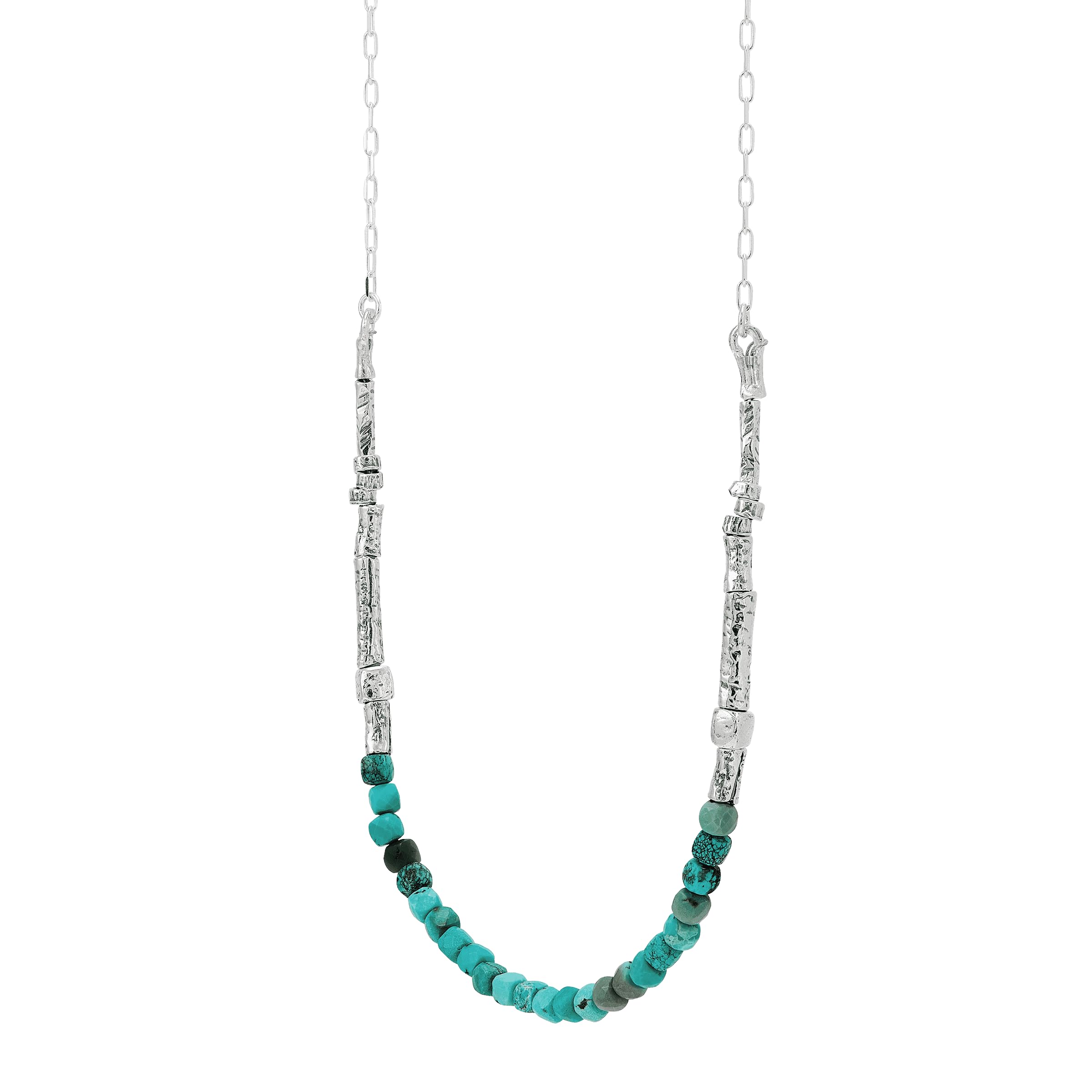 Silpada 'Mystic Beauty' Turquoise and Hematite Necklace in Sterling Silver, 16" + 2"