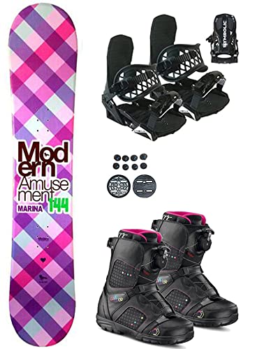 Symbolic 140cm Stella Marina az5 Snowboard Bindings+ Northwave Grace Boa Boots 6 6.5 WL4 Package (140cm MA Marina (az5), Boot Lady 6-6.5 Euro 37)