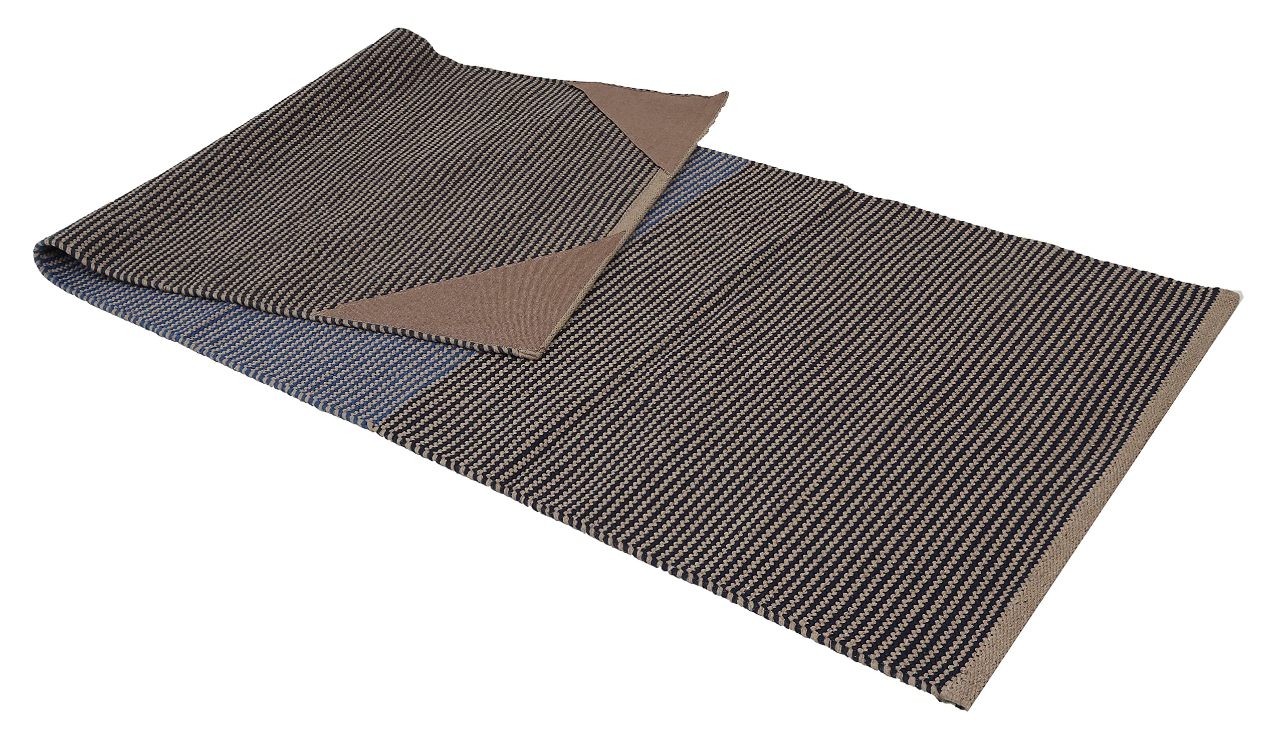WMX Yoga Rug Mat Convert Plastic Yoga Mat to Eco Friendly 100% Cotton Gripping with Corner Pocket (Grey/Blue Sky)