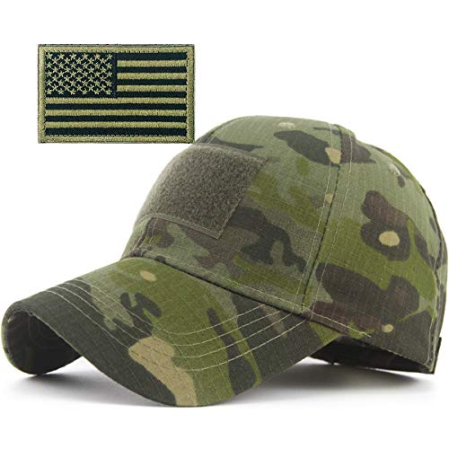 Masktide Snake Camouflage Camo Baseball Cap with American Flag USA Tactical Operator Army Military Hat for Shooting Hunting