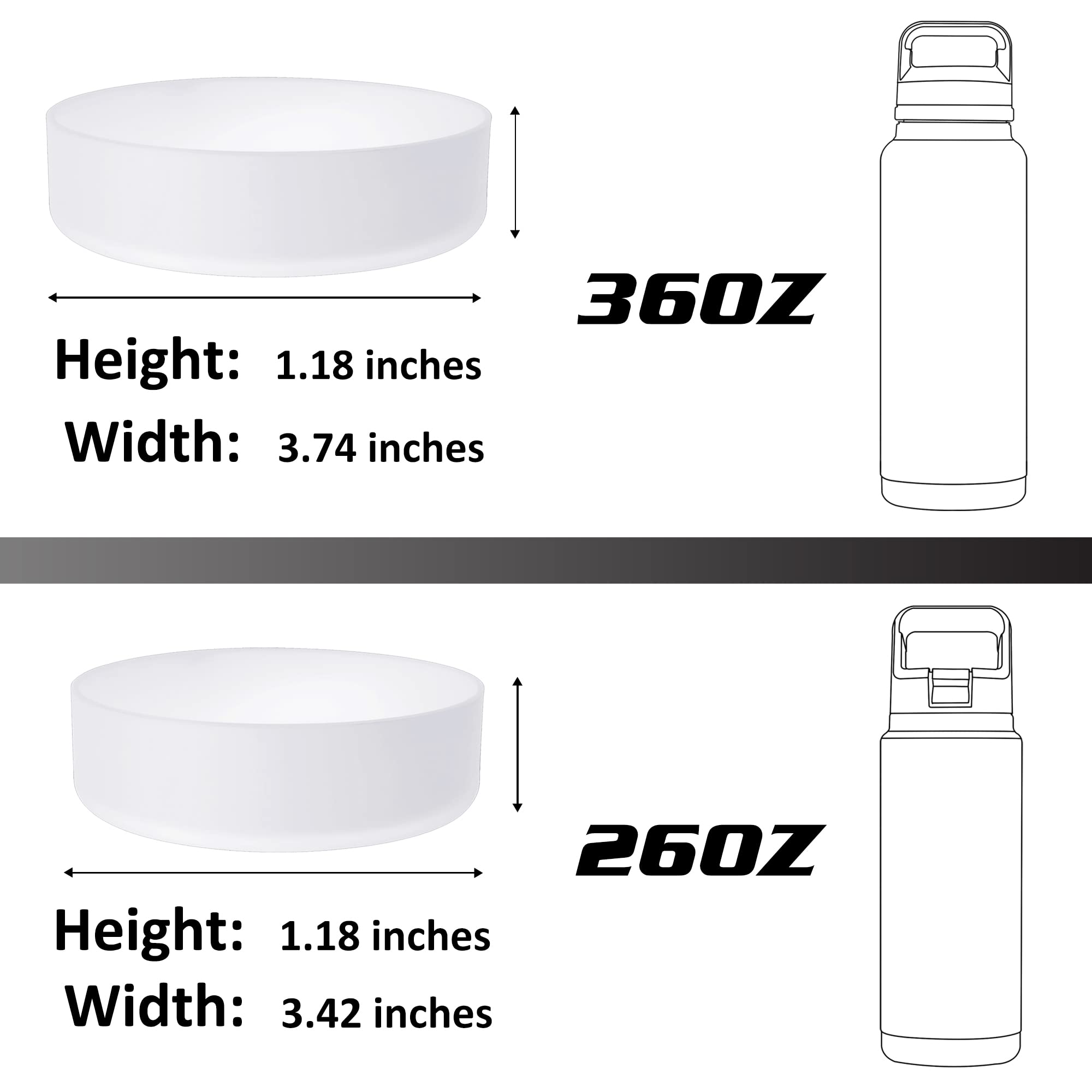 VIKIZUES Water Bottle Boot, Compatible with YETI, Owala Water Bottles, Accessory Silicone Water Bottle Protector, Anti-Slip Silicone for YETI/Owala Boot, Protective Bottom Sleeve Cover