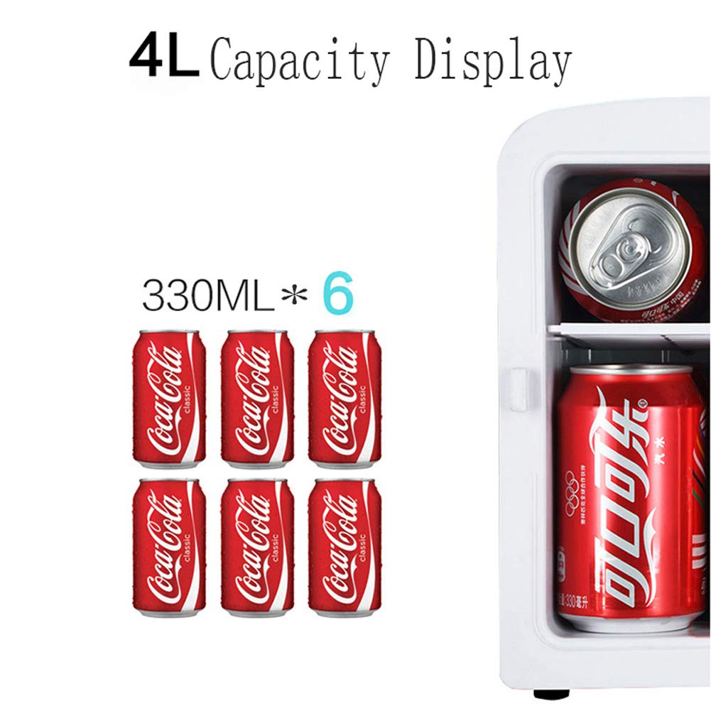 Mini Fridge, Cooler and Warmer, Portable Compact Personal Refrigerator, Dual-Use for Home, Office and Car (4L)