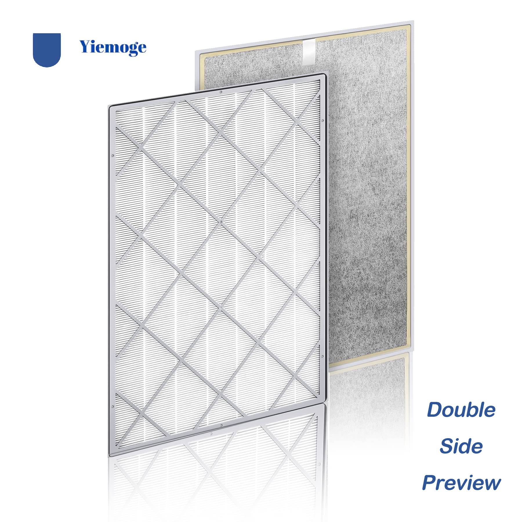 Yiemoge HE601 True HEPA Replacement Filter with Advanced Odor Lock, Compatible with Shark Air Purifier 6, HE601 & HE602, Model HE6FKPET (1 HEPA Filter)