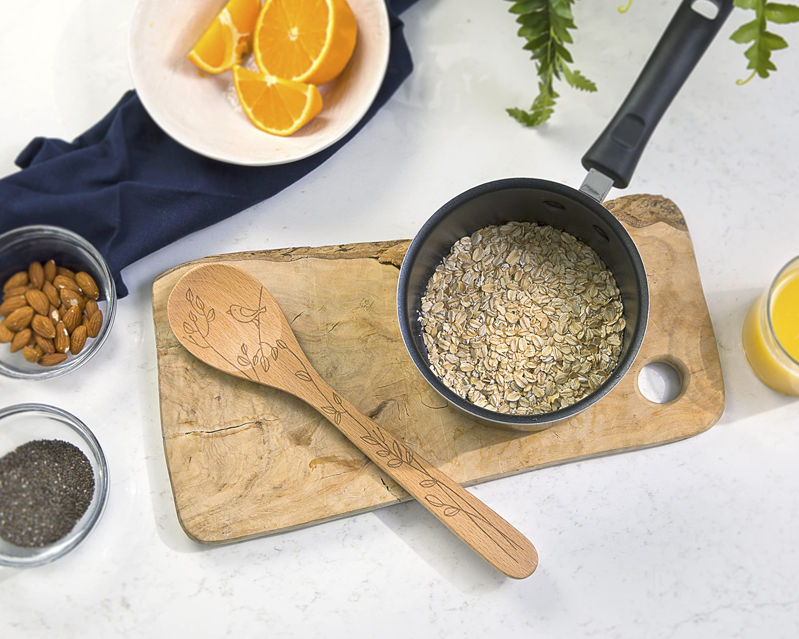 Talisman Designs Laser Etched Beechwood Mixing Spoon | Whimsical Nature Design | Wood, Kitchen Tool | Decorative Wooden Utensils