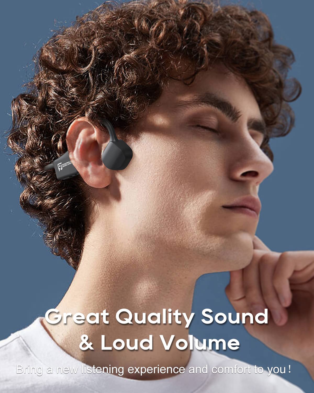 Znfrt Bone Conduction Bluetooth Headphones with Mic,Wireless Open Ear Headphones,IP67 Waterproof Sport Earphones,Sweatproof Headset for Running,Workouts,Cycling & Gym