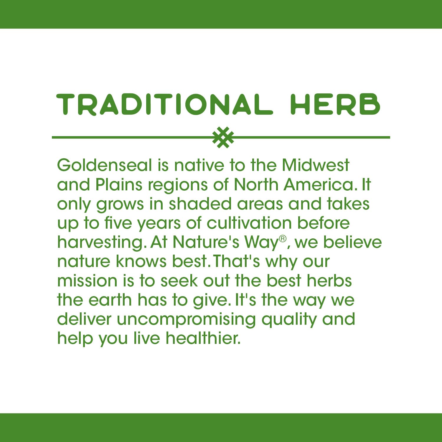 Nature’s Way Goldenseal Herb Vegan 800 mg Per Serving 180 Capsules