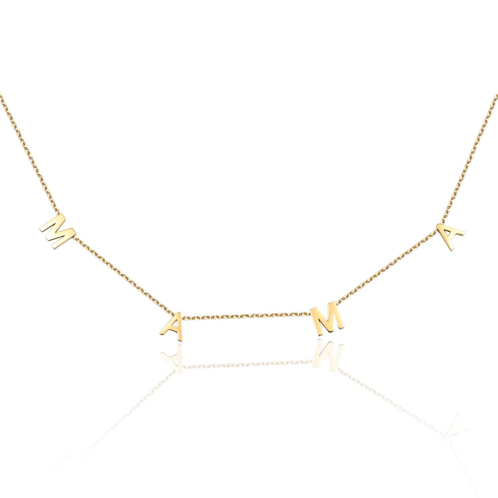SINYARS Mama Necklace for Women, 14K Gold Plated Dainty Mom Necklace Non Tarnish Jewelry for Mama, Mother Gifts for New Mom, First Time Mommy Gifts, Expecting Mom Gift for Pregnance Friend, Presents for Mom to be Gifts
