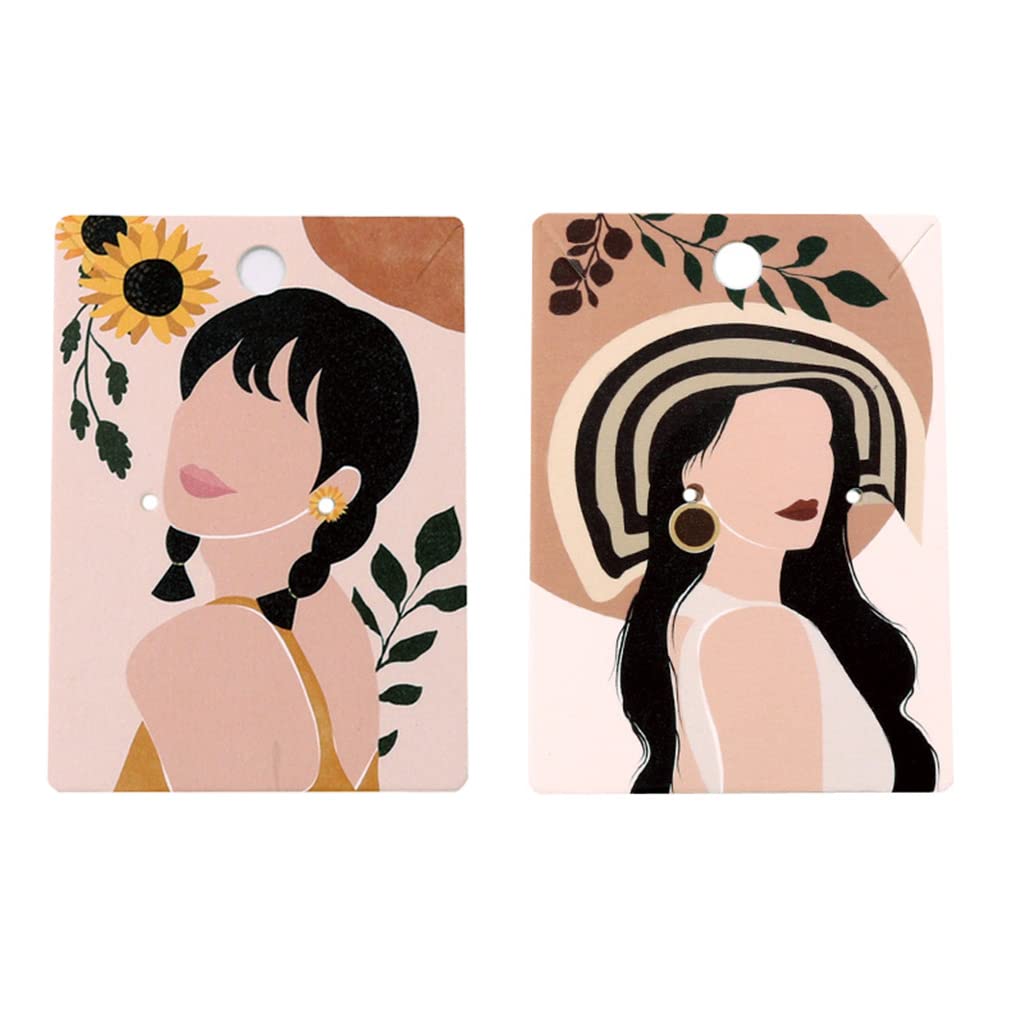 Milue 100 Pieces Creative Paper Earrings Cards Earring Necklace Earring Tags Jewelry Display Paper Earring Display Cards