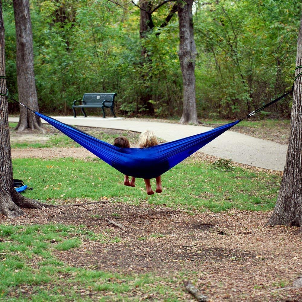 Oak Creek Camping Hammock and Accessories. Complete Package with Mosquito Bug Net, Rain Fly, Tree Straps. Great for Hiking, Backpacking, and Travel. Weighs Only 4 Pounds. Carbon Gray.