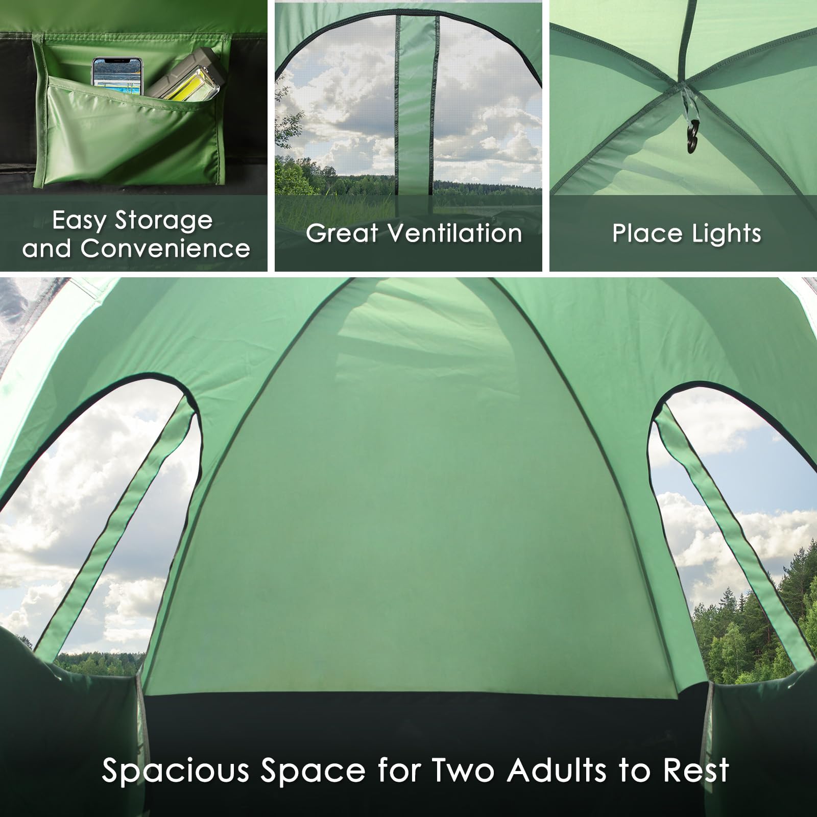 SHANTRA Pickup Truck Bed Tent - Double Layer 5.3'-6.6' Tent with Detachable Rain Cover, Carry Bag, and PU2000 Waterproof & Windproof Protection, Perfect for Camping