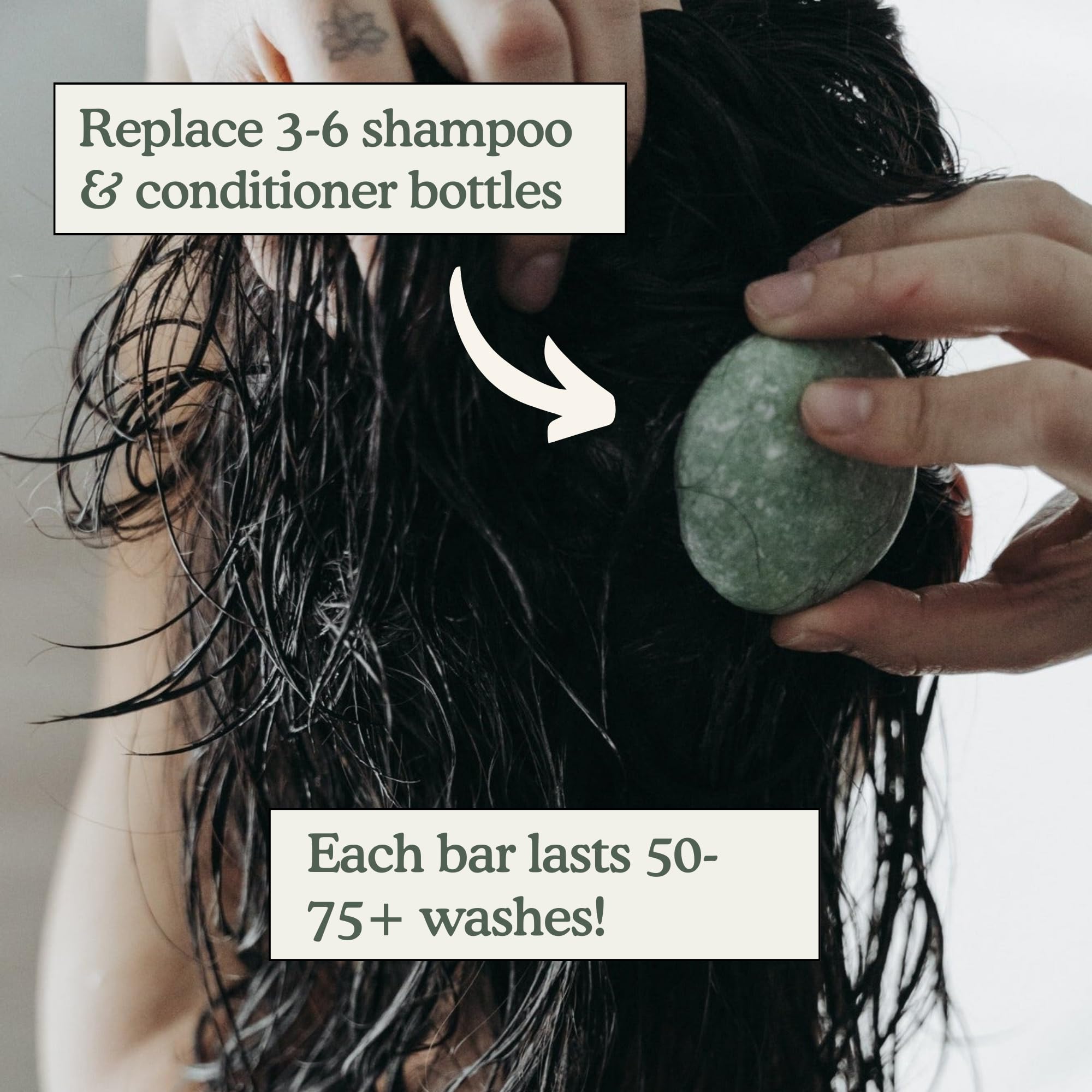 Zero Waste MVMT Shampoo & Conditioner Bar Set | Peppermint + Eucalyptus | With Travel Container and Cedar Tray | Natural Salon Quality Shampoo, Zero Waste & Plastic Free