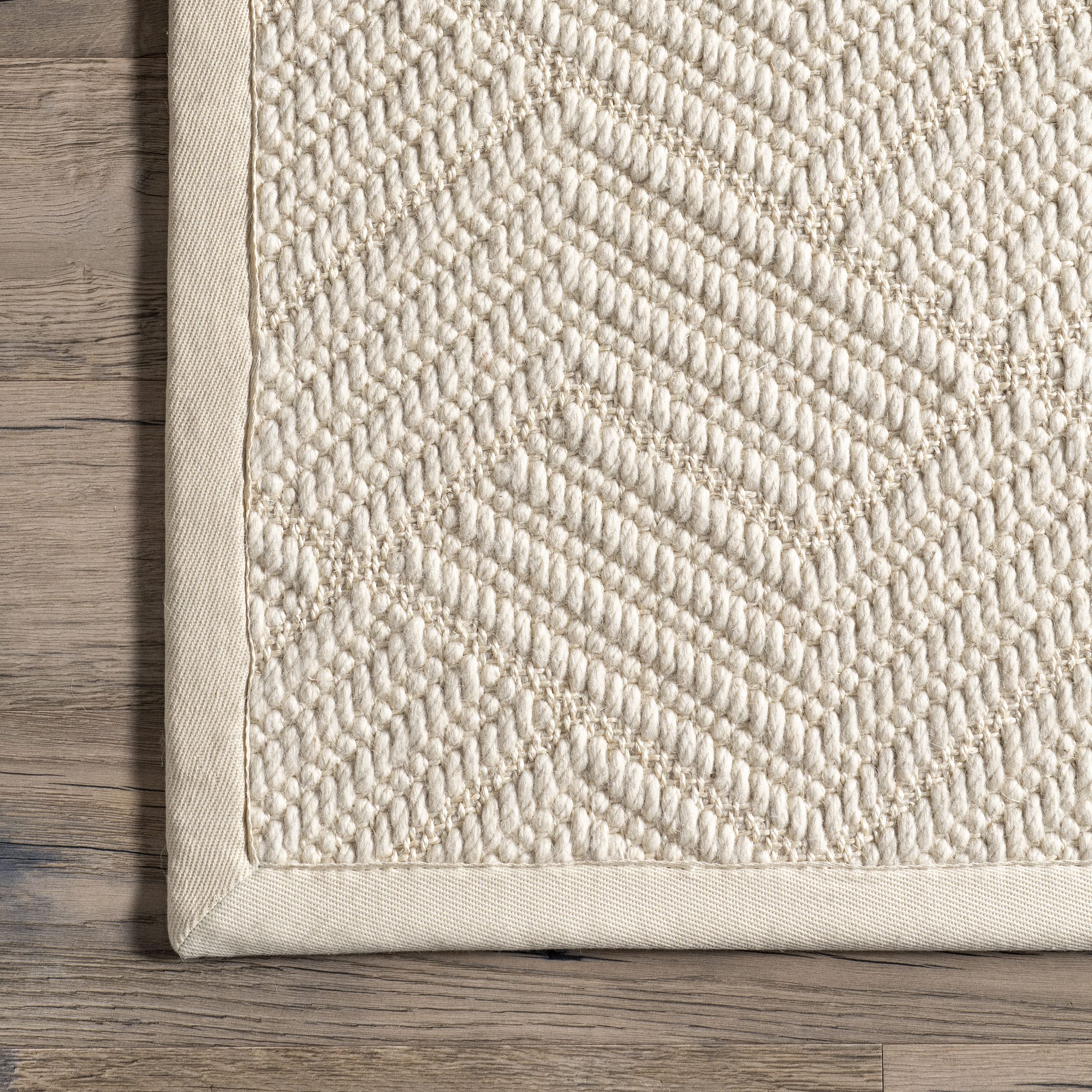 nuLOOM Natural Textured Suzanne Runner Rug, 2' 6" x 6', Cream, Rectangular