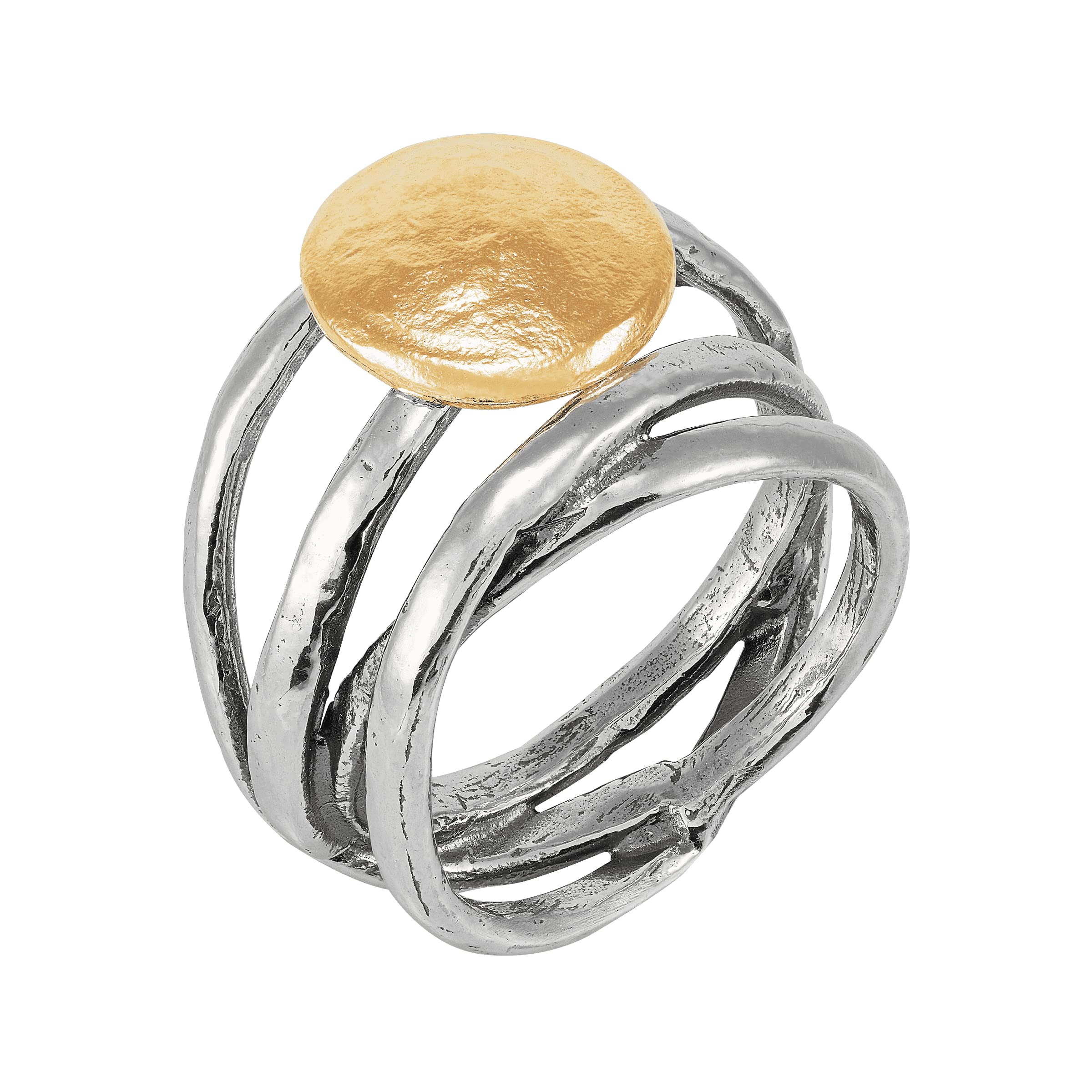 Silpada 'Moondance' Ring in Sterling Silver with 14K Yellow Gold-Plating, Size 10, Size 10