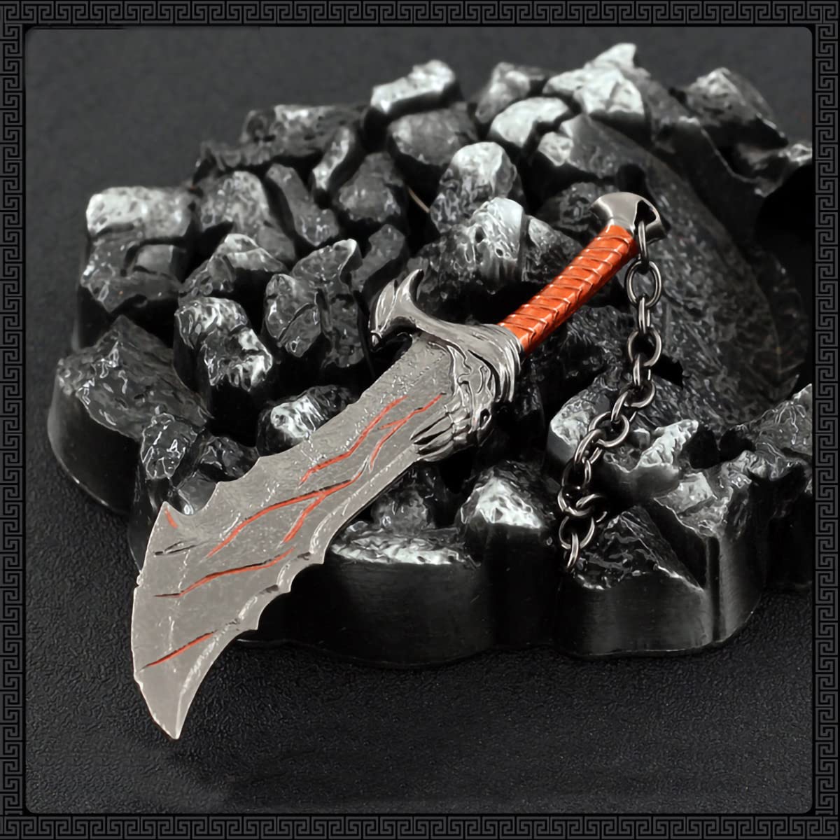 WODEJIAOBAO Keychain,Blades of Chaos,Leviathan Axe keychain Cosplay Jewelry Accessories Gift for Men or Women(2 Pcs