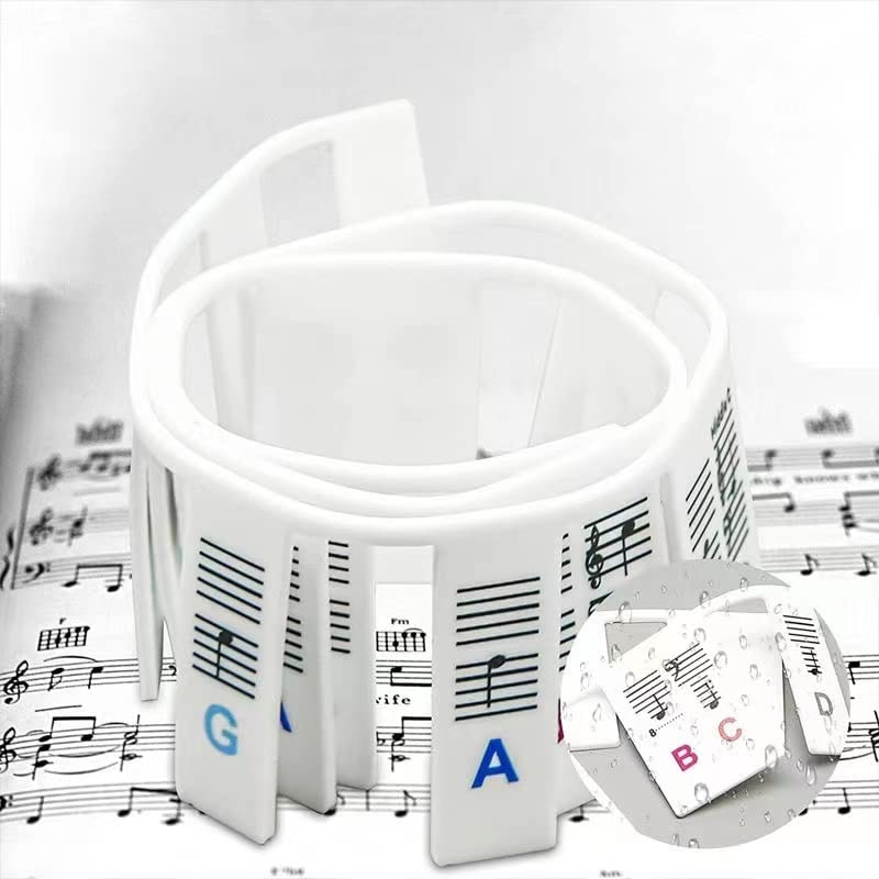 WOJIM - Removable Piano Keyboard Note Labels,Piano Notes Guide & Piano Key Guide,61 Keys Piano keyboard,Say Goodbye to Piano Stickers & Piano Keyboard Stickers (Colorful)