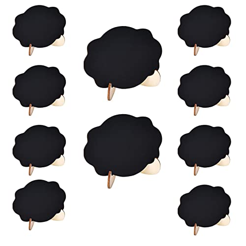 QYNuLi 10 Pcs Mini Chalkboard Signs Small Blackboards with Stand DIY Message Tabletop Boards for School Party Table Numbers Food Signs