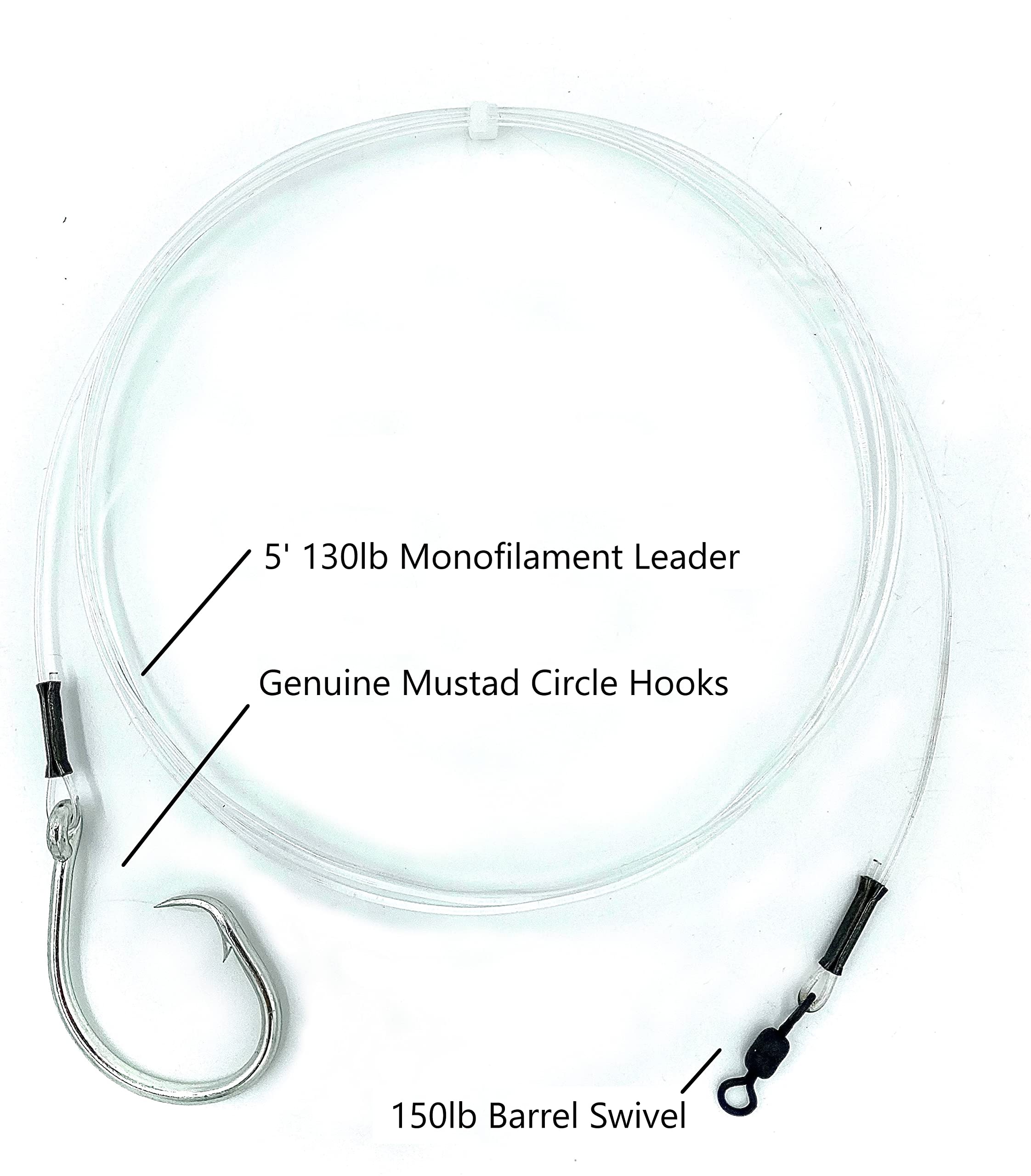 Snapper Rig Fishing Leader with Circle Hook, 2 per Pack, Grouper Fishing Rig, Made in The USA, Excellent for Snapper, Grouper, Amberjack, Catfish, Snook, Red Drum (13/0 Hook, 2 Pack)