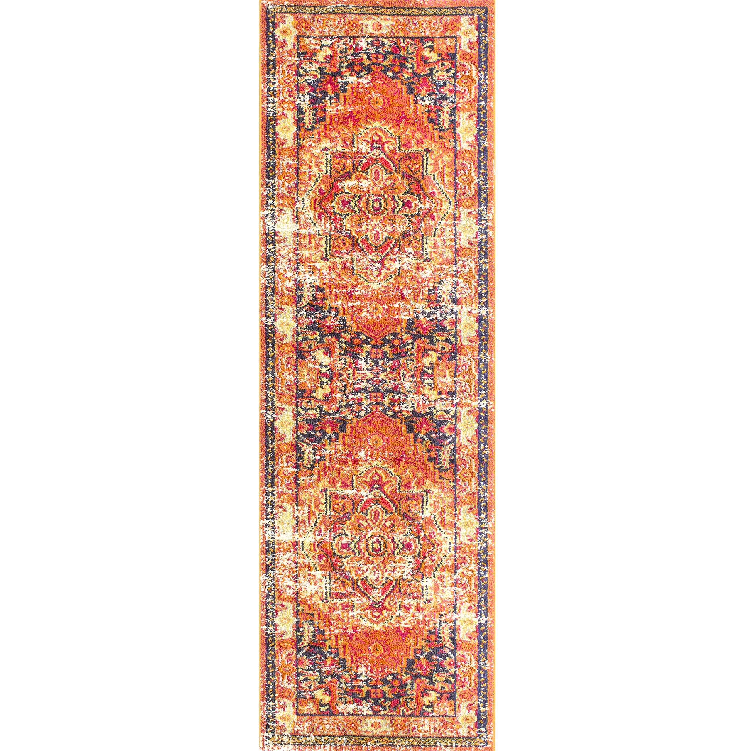 nuLOOM Vintage Mackenzie Runner Rug, 2' 6" x 6', Orange