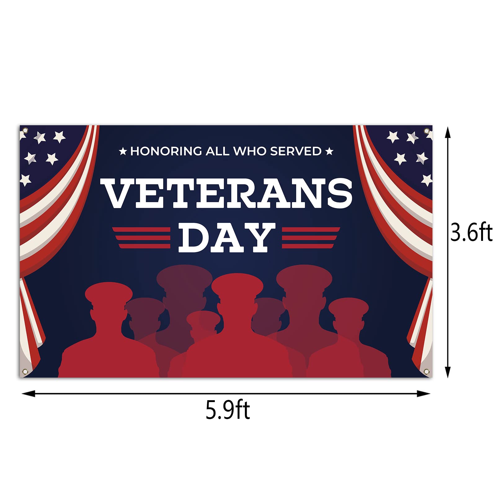 Pudodo Veterans Day Photo Booth Backdrop Honoring All Who Served Photography Background Wall Decoration