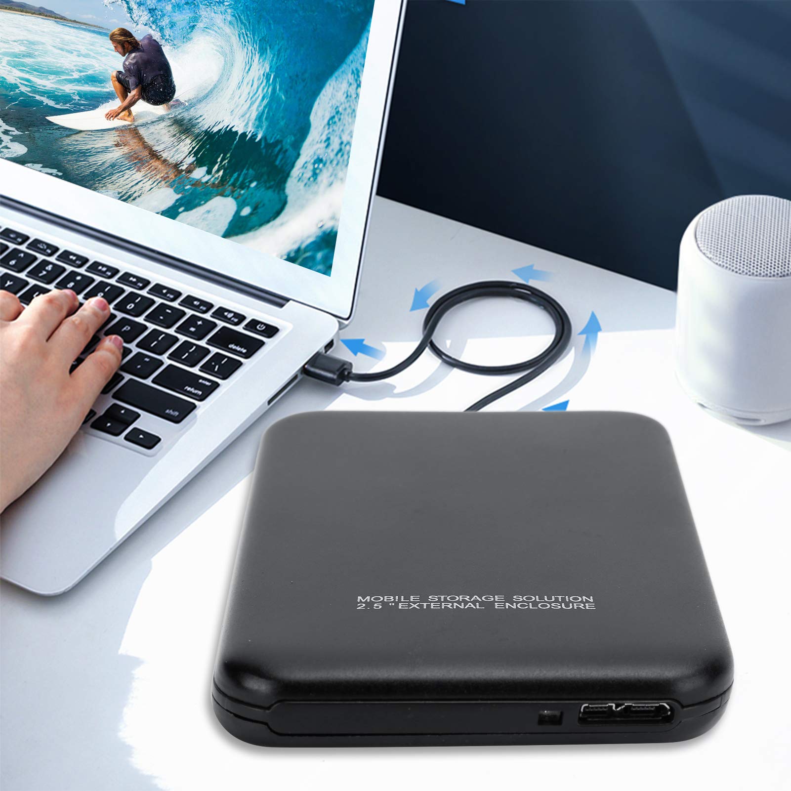 Zopsc 2.5inch Portable External Hard Drive, 60G to 1TB Mobile Hard Disk, 2.5 inch HDD USB 3.0 HDD Storage Mobile Hard Disk, for PC, Desktop, Laptop (250G)