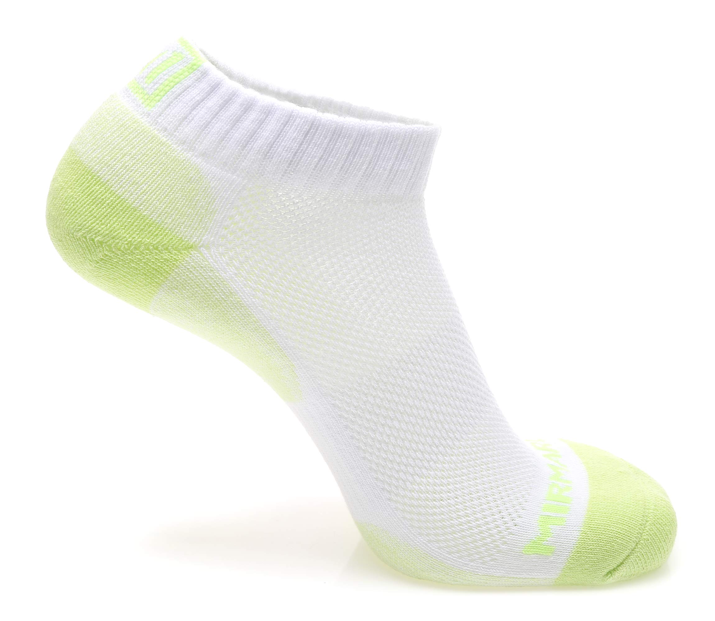 MIRMARU 401M High Performance 6 Pairs Low Cut Athletic Running Cushion Socks (3W/Black,3W/Grey)