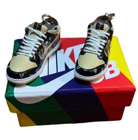 Mini Shoes Keychain Pair or Single With or Without The Box, Mini Kicks, Mini Sneaks, Black & Gray Mini Kicks Shoes Keychains (Pair w/Box)