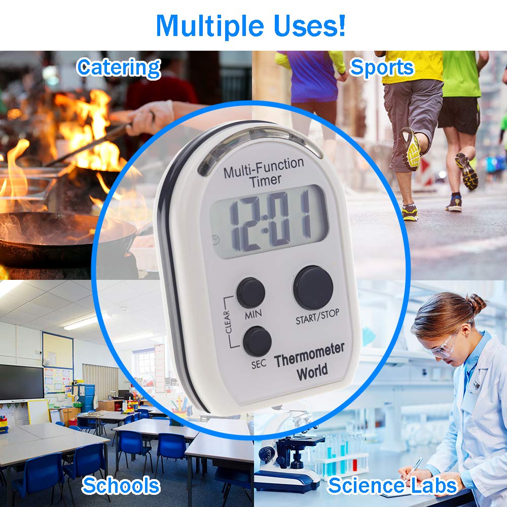 Visual Timer Multi Function with Vibrating Audible and Flashing Alarm - Countdown Timer Ideal for The Visually and Hearing Impaired