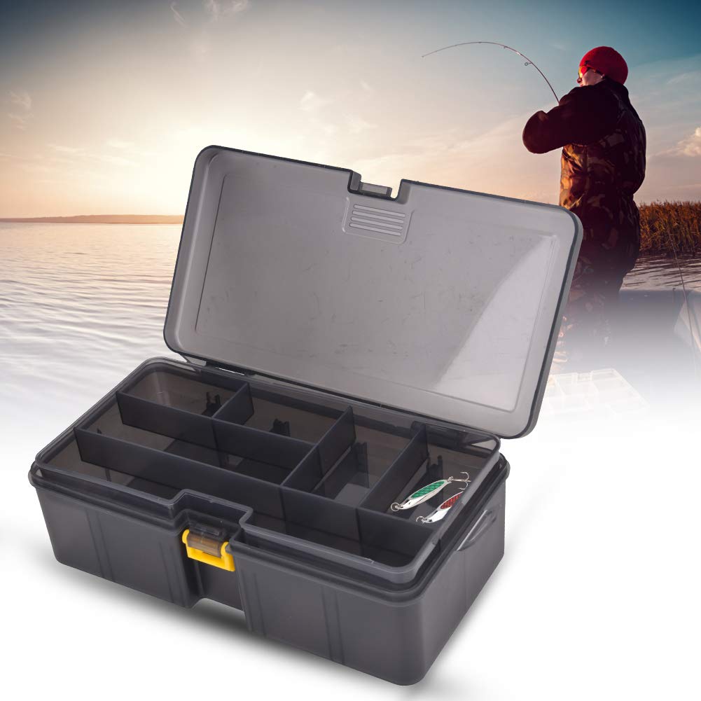 Yeuipea Fishing Box, Double Layers Plastic Fishing Box for Lures Bait Tools Accessories Storage