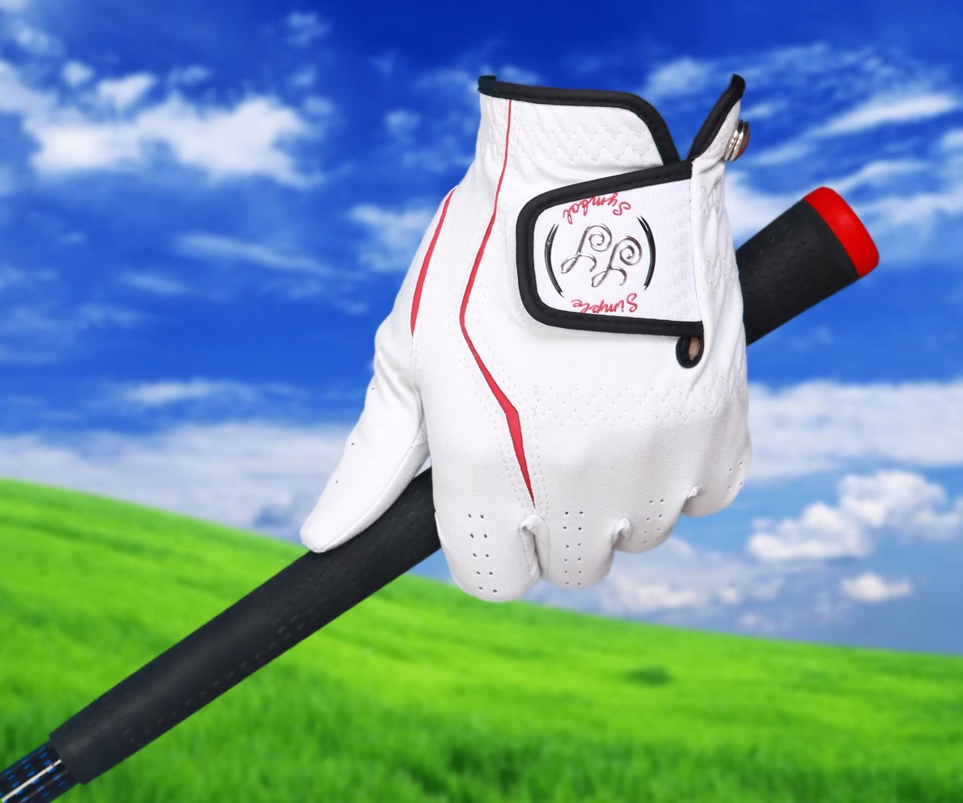 SIMPLE SYMBOL Men's Golf Glove Six Pack Left Hand Right Hand White Microfiber Small/Medium/Large/XL (Left,M)