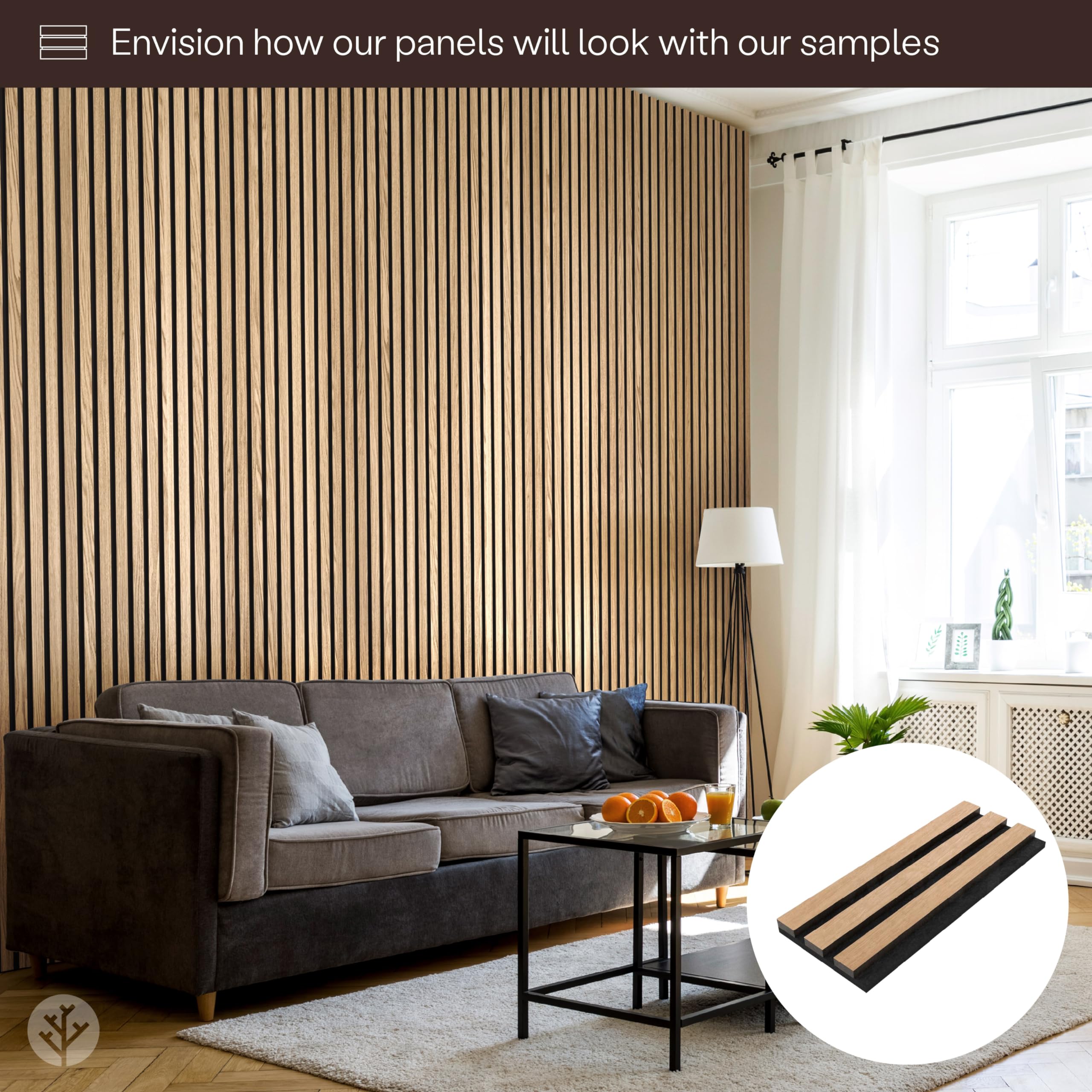 WVH Slatpanel Acoustic Wood Wall Panels - Soundproof Slatted Wood Panels for Wall and Ceiling (β6 x 4" x 0.78") - 3D Textured Panel for Interior Wall Decor for Homes, Offices, Studios