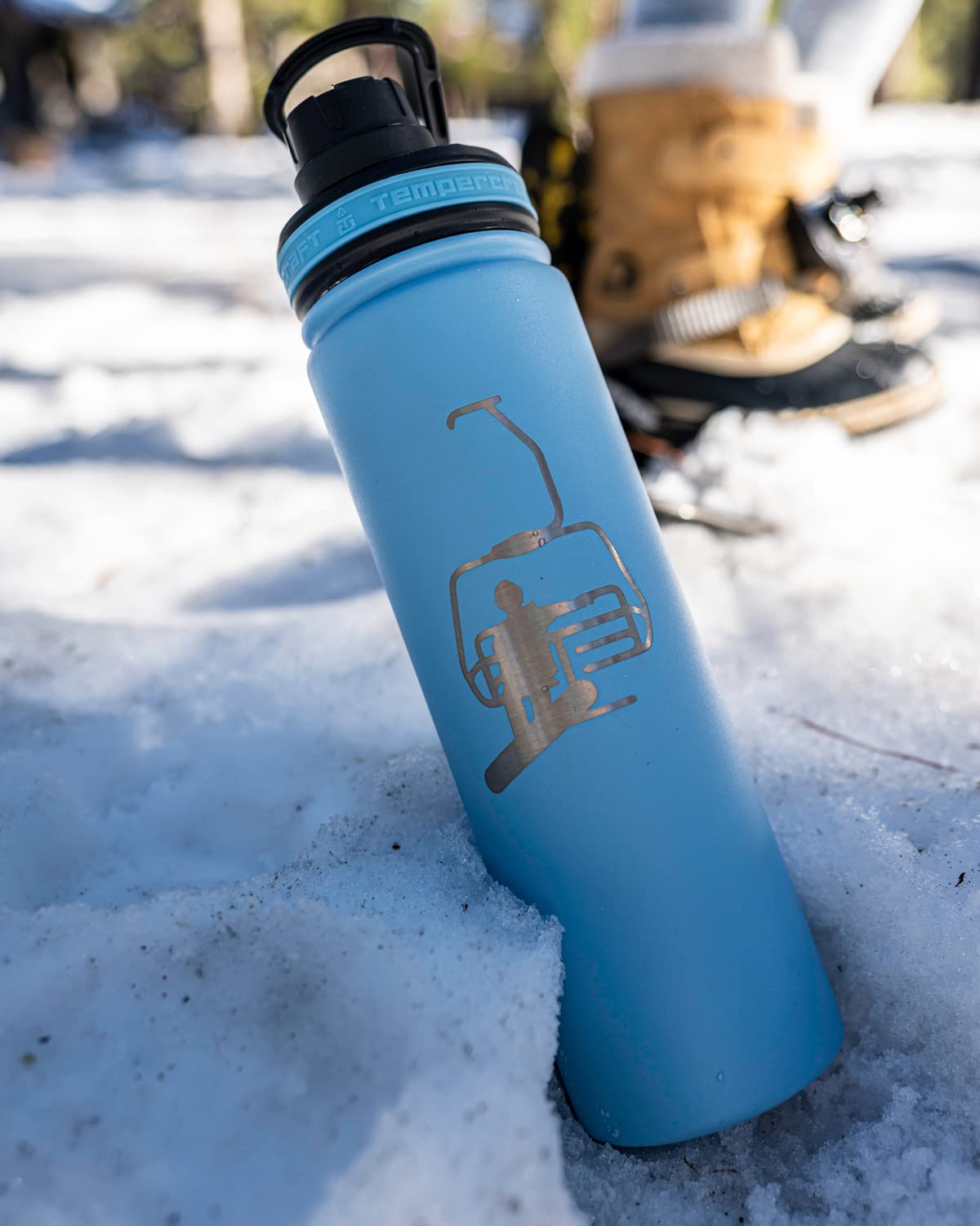 Tempercraft 22 oz Vacuum Insulated Sport Bottle | Custom Laser Engraved Options | Stainless Steel, Double-Walled, Wide Mouth (Plum - Custom)