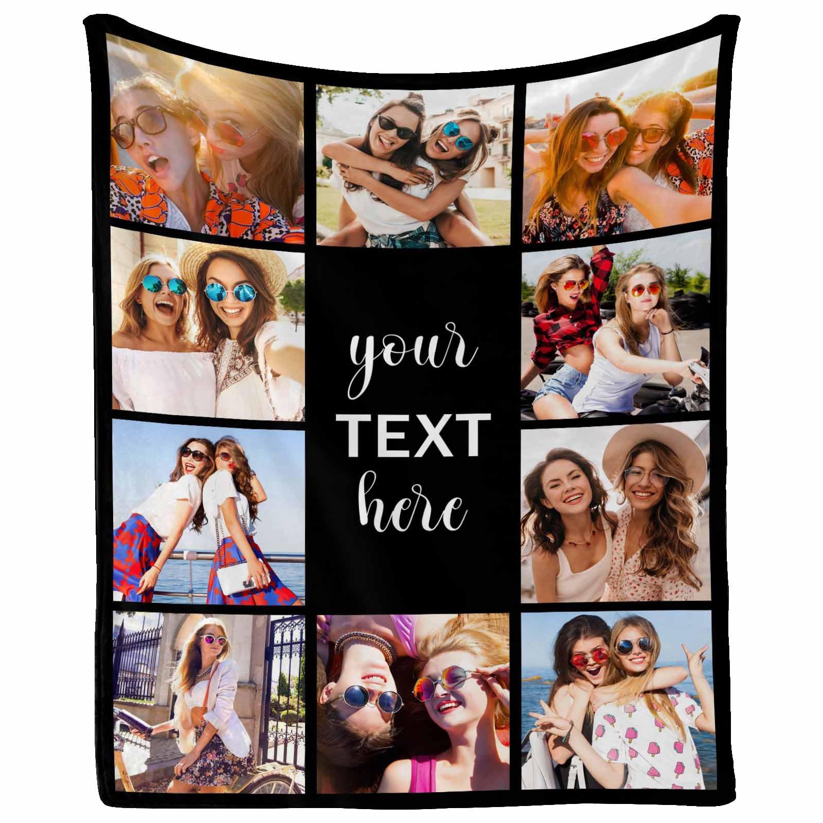 MyPupSocks Photo Blanket Customized Customized Blanket Gifts for Best Friend Sister Family Dad Mom Daughter Son (7 Size)