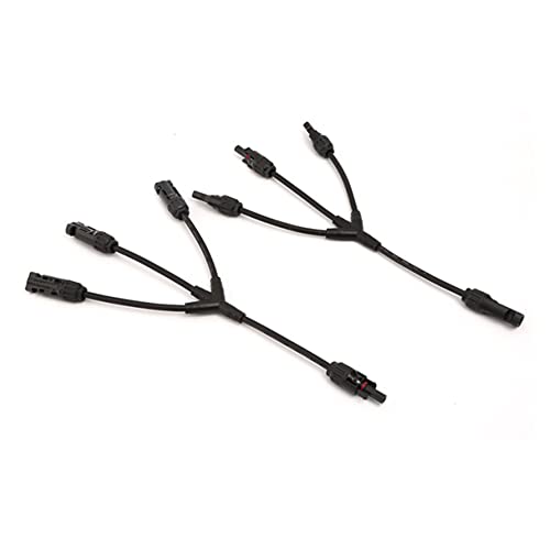 Solar Connectors Y Branch Parallel Adapter Cable 1 to 3 Solar Panel Connectors Solar Cable Connectors Wire Plug Tool Kit for Solar Panel (M/FFF, F/MMM)
