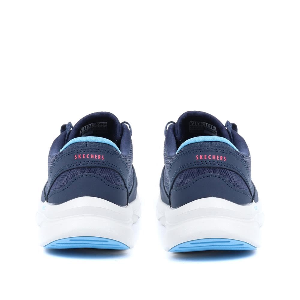 Skechers Women's Relaxed Fit D'Lux Comfort - Plenty Success Sneakers, Navy, 7.5 M