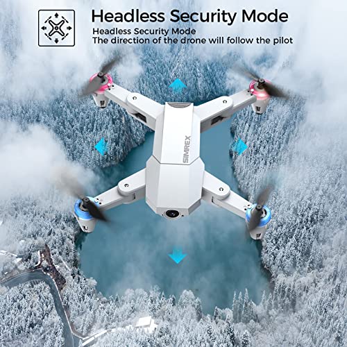 SIMREX X500 mini Drone Optical Flow Positioning RC Quadcopter with 720P HD Camera, Altitude Hold Headless Mode, Foldable FPV Drones WiFi Live Video 3D Flips Easy Fly Steady for Learning Dark Gray