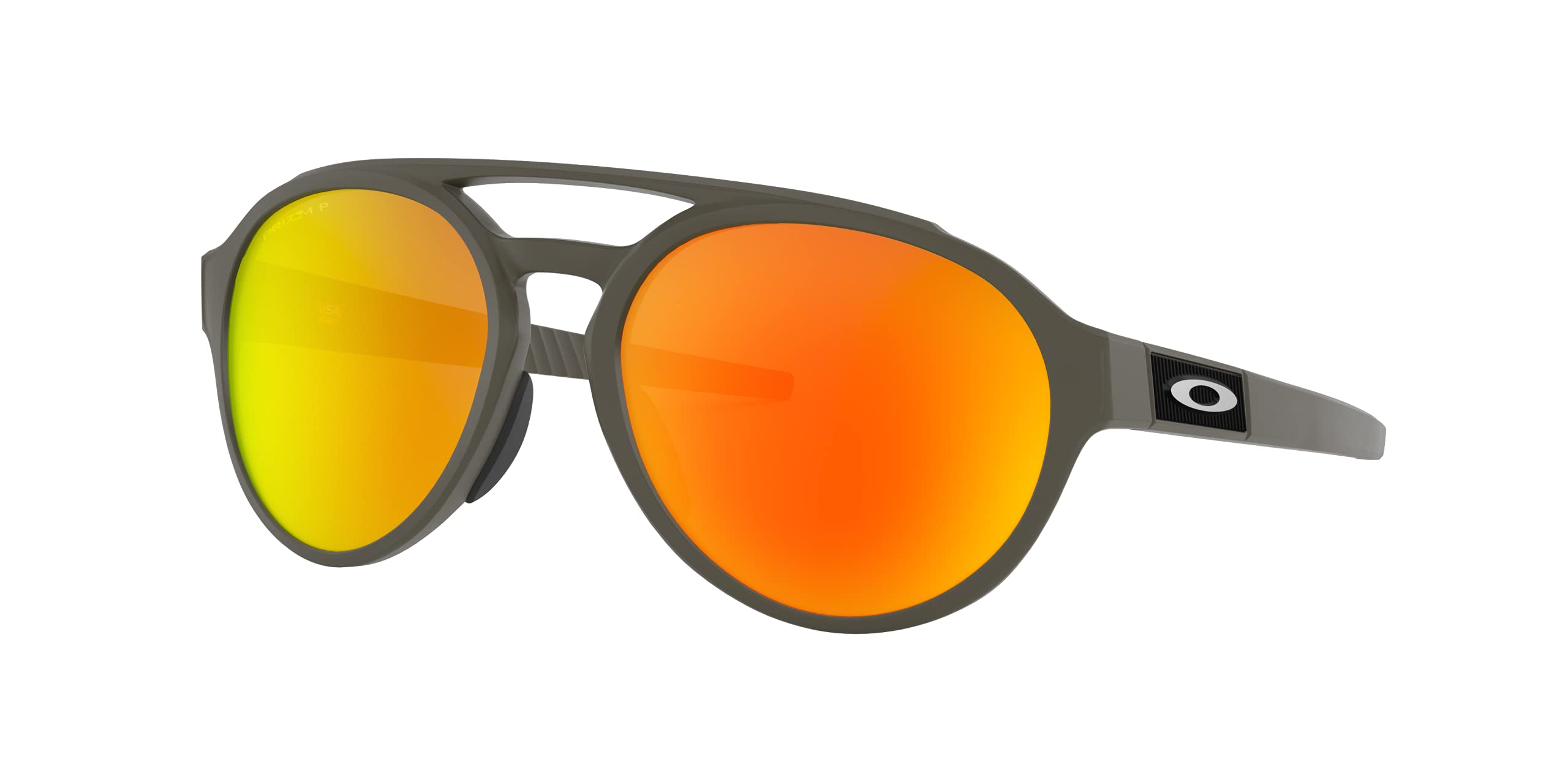 Oakley Men's Oo9421 Forager Round Sunglasses, Polished Black/Prizm Green, 58 mm