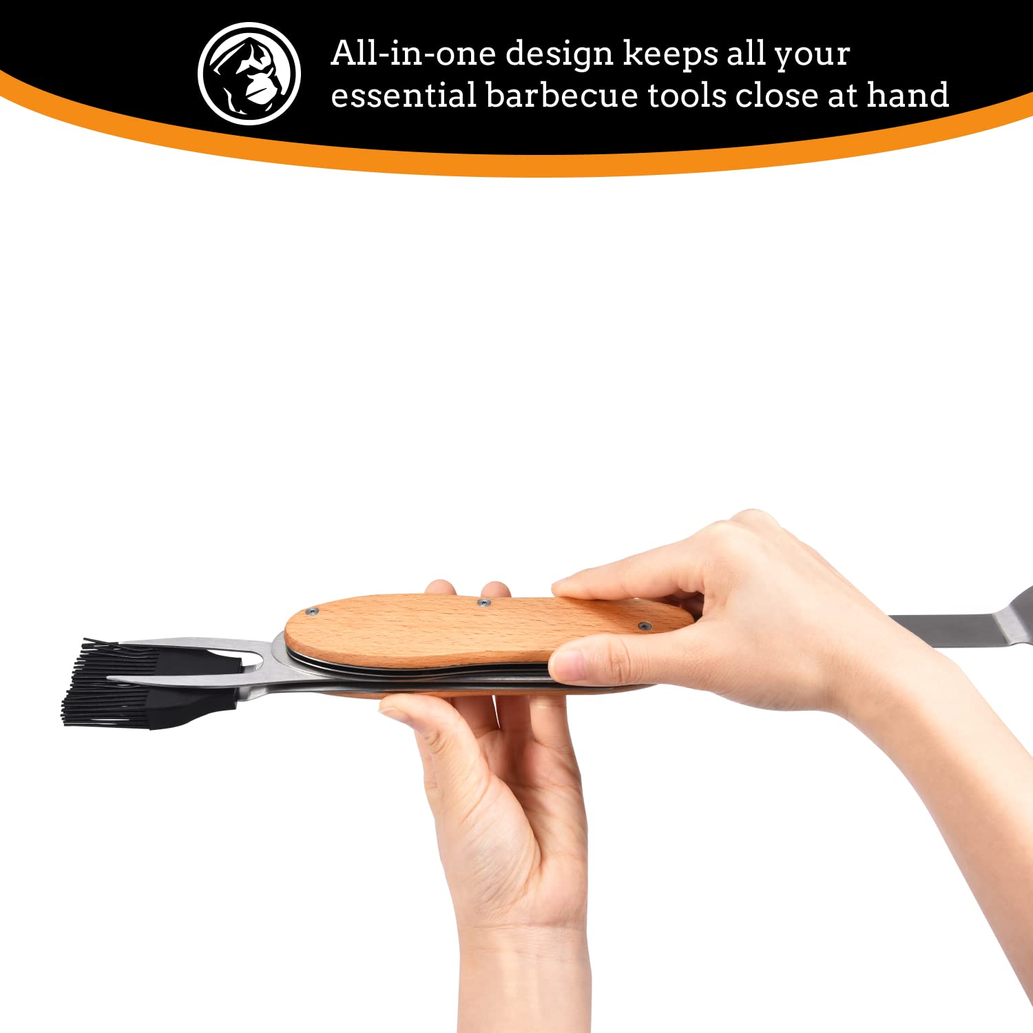 Mountain Grillers BBQ Multi Tool - Barbecue Combo Utensils Set - Portable Grill Tools Set for BBQ Grilling - Grill Utensil Set for Outdoor - Grilling Accessories Gift for Men - Smoker Kit Accessories