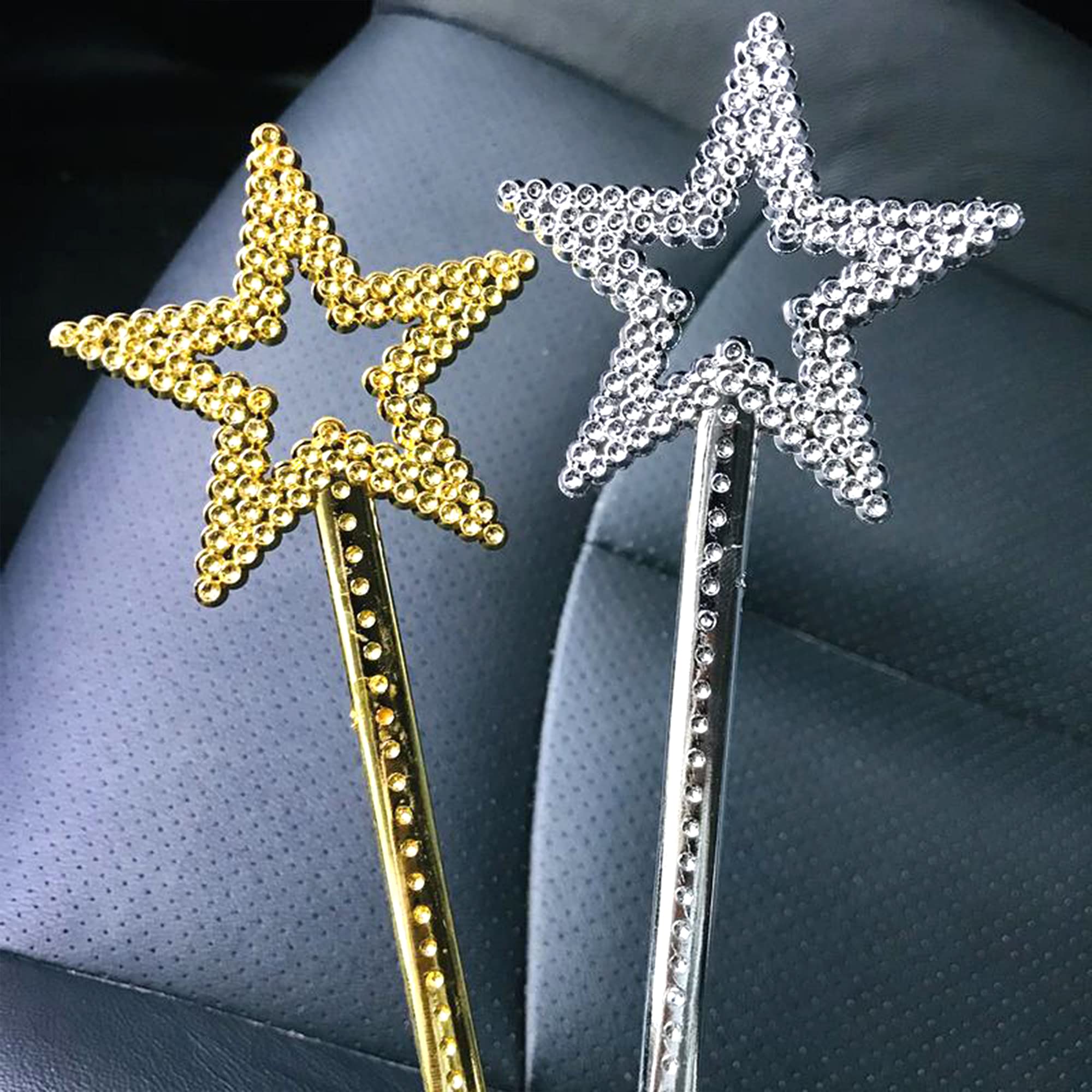 MYUBWTF Silver 13 Inches Star Wand Elf baton, Angel Star Magic Wand, Silver Fairy Princess Plating, Silver Stars Stick