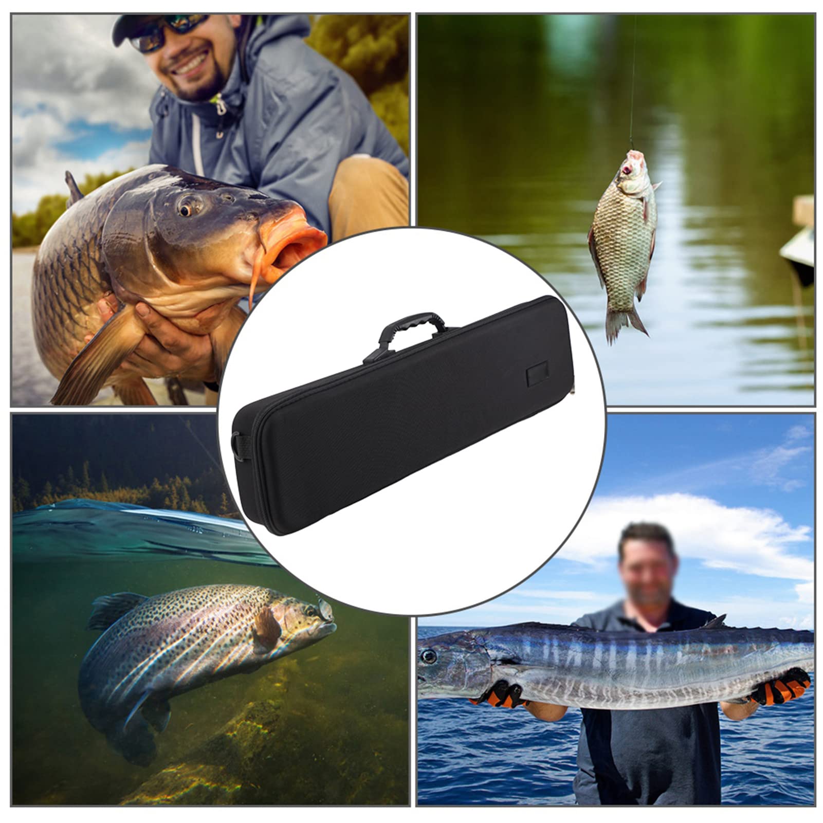 Yeuipea Fishing Reel Storage Tool Bag, EVA Shock Resistant Hard Shell Fishing Gear Rod Reel Storage Tool Bag Accessory
