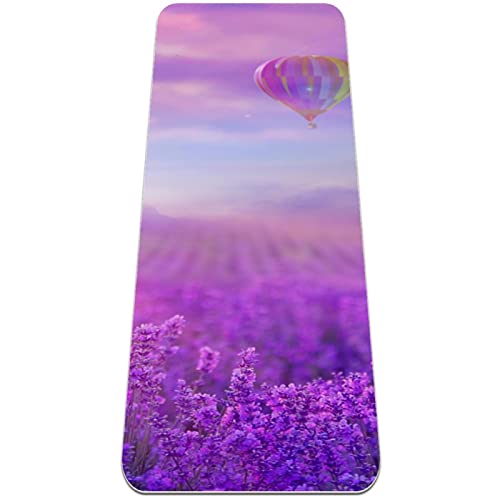 Yoga Mat, Yoga Mats for Home Workout, Workout Mat, Exercise Mats, Pilates Mat, Lavender Hot Air Balloon
