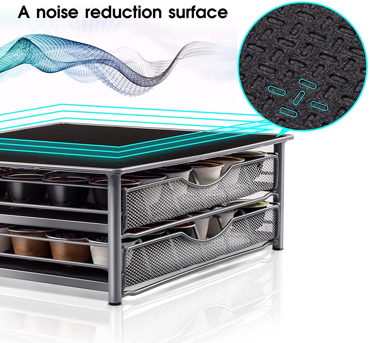 Masthome 2-Tier Coffee Pod Storage Drawer for Dolce Gusto,72 Pod Capacity,9 Pieces Bottle Brush Set, Send 1 Cleaning Cloth