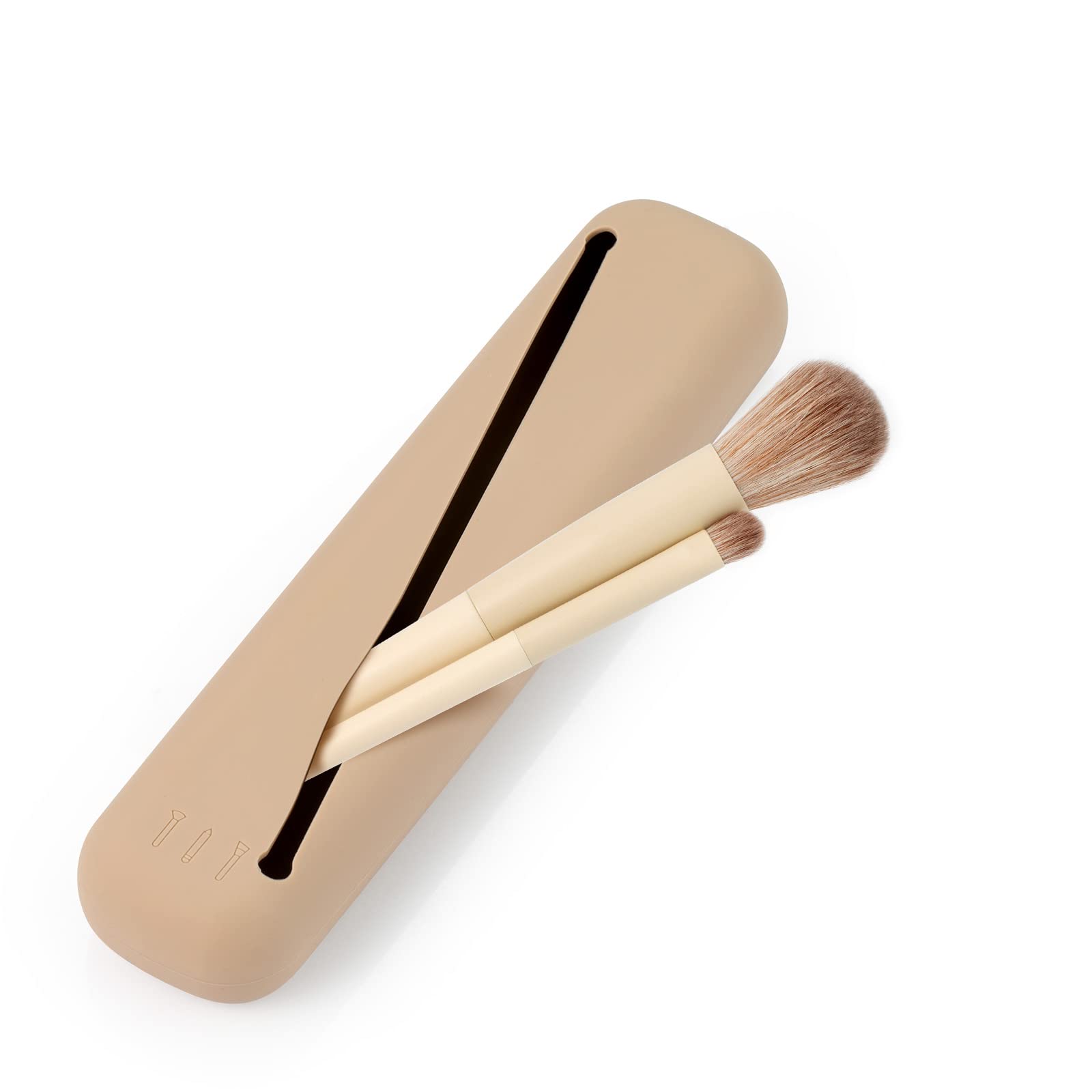 Wekin Makeup Brush Holder Travel, Silicone Portable Soft Cosmetic Brush Organizer Case Bag for Daily, Work, Gift,Business Cute Make-up Brushes Storage Tools for Vanity