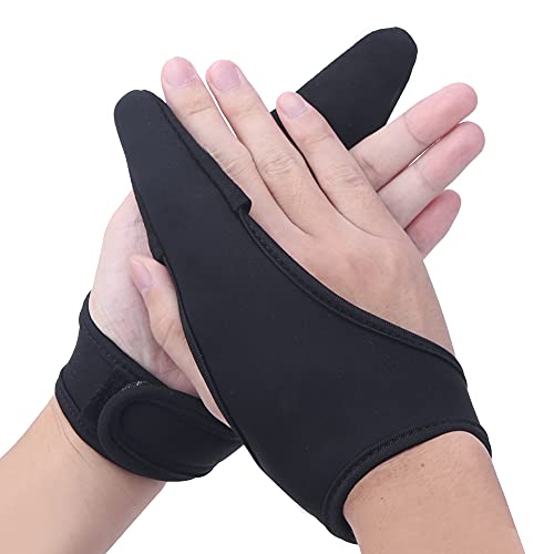 Yeuipea Fishing Finger Hands Gloves, 2PCS Artificial Leather Single Finger Hands Protection Protector Gloves for Fishing Fishermen Tools