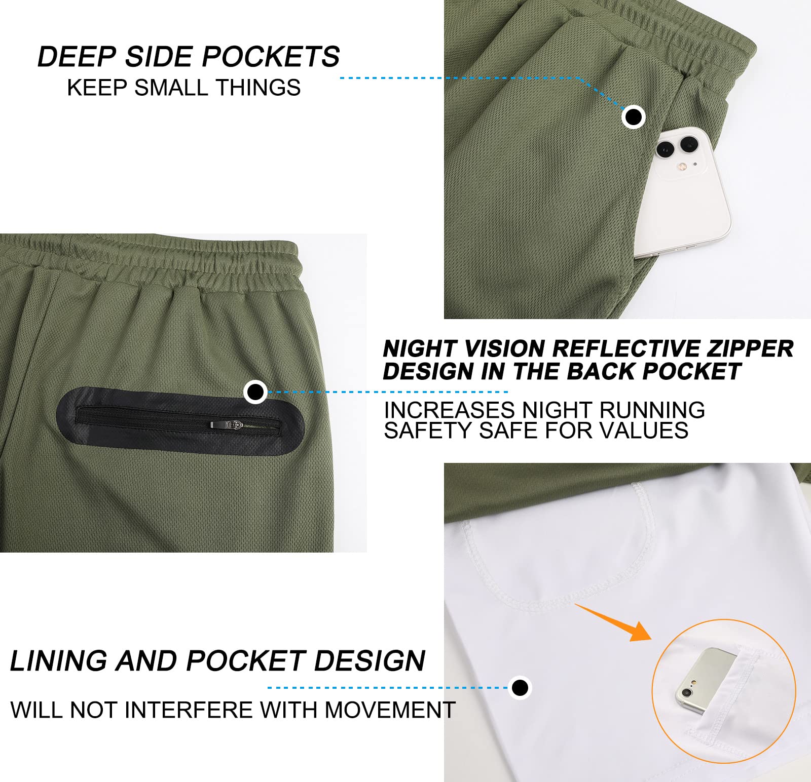 Suwangi Men's 2 in 1 Workout Running Shorts 7" Lightweight Quick-Dry Short Gym Athletic Training Yoga Short with Phone Pocket Black