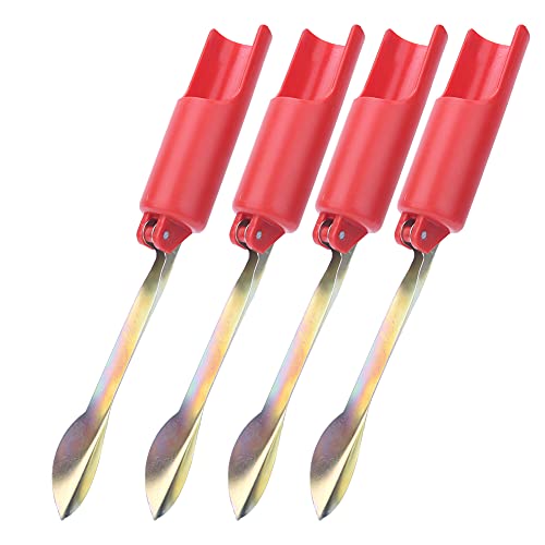Yeuipea Foldable Fishing Rod Ground,4PCS Red 32cm Foldable Fishing Rod Ground Inserted Holder Stand Pole Bracket Tackle Accessory(32 * 4.5 * 4.5cm)